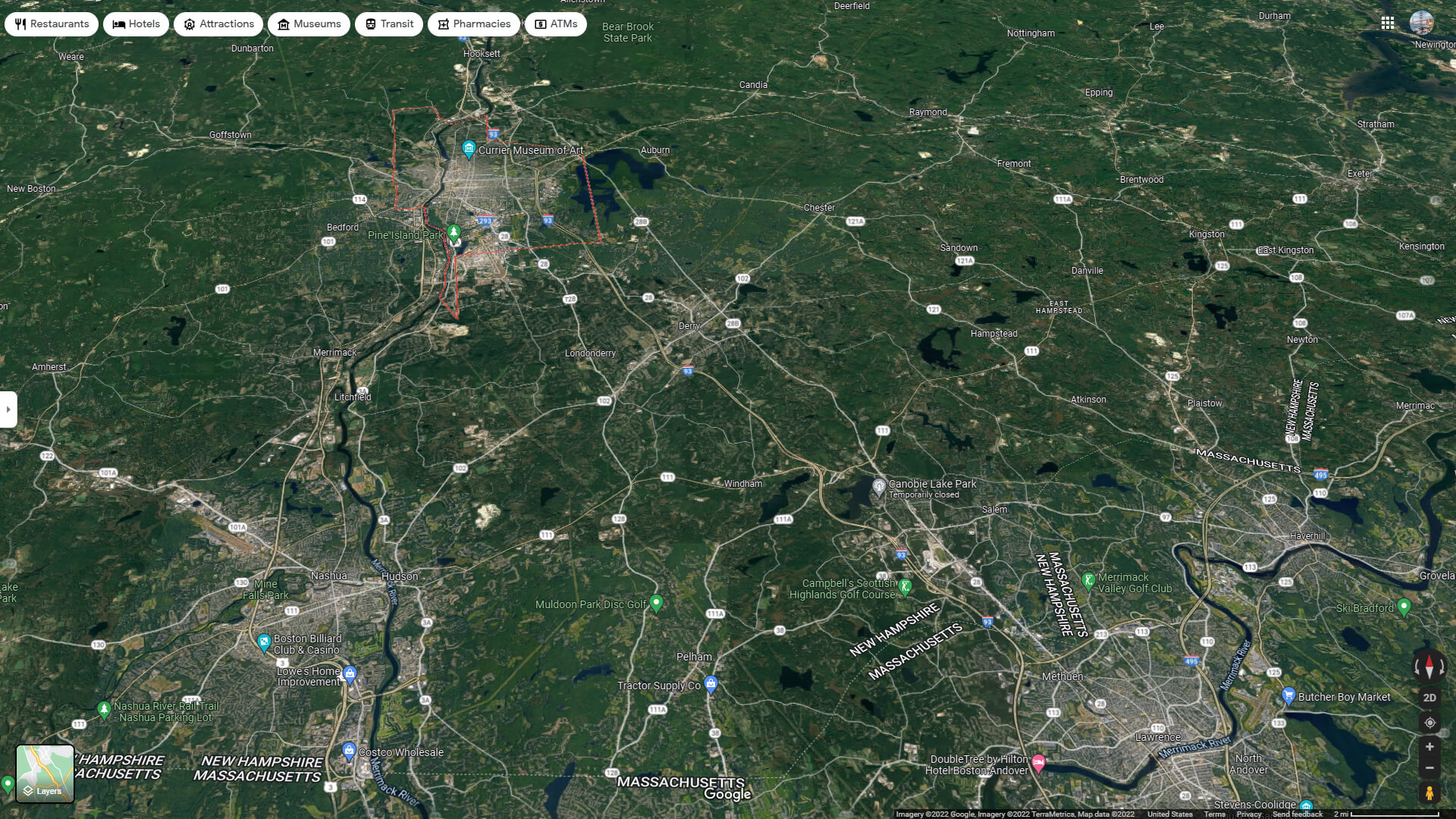 Manchester, New Hampshire Map