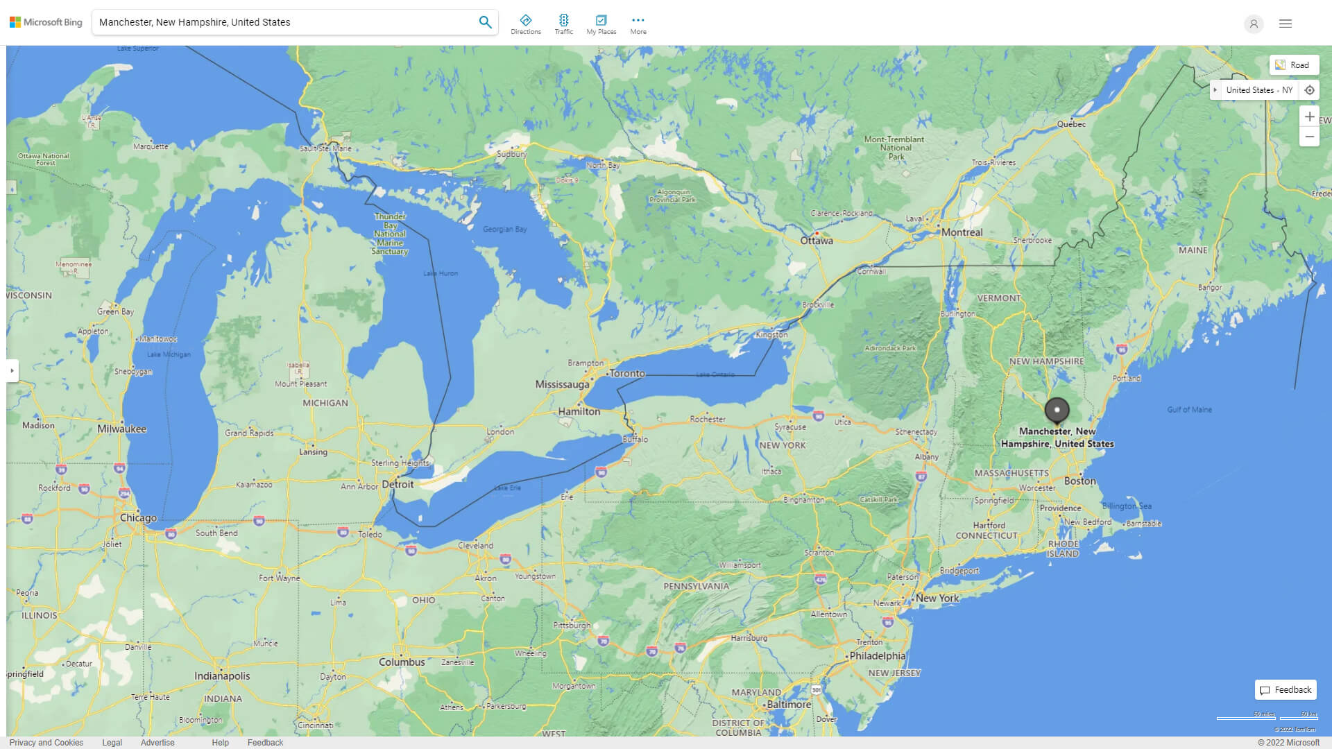 Manchester, New Hampshire Map