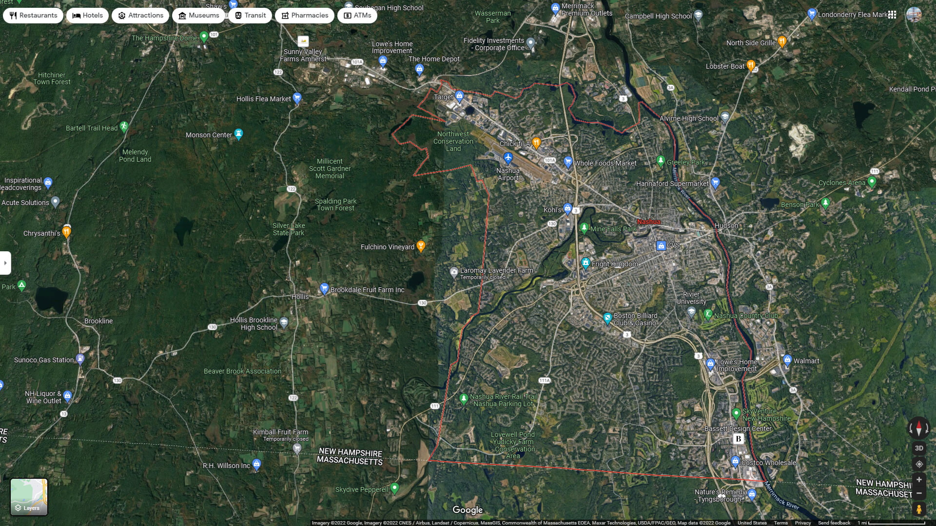 Nashua, New Hampshire Map
