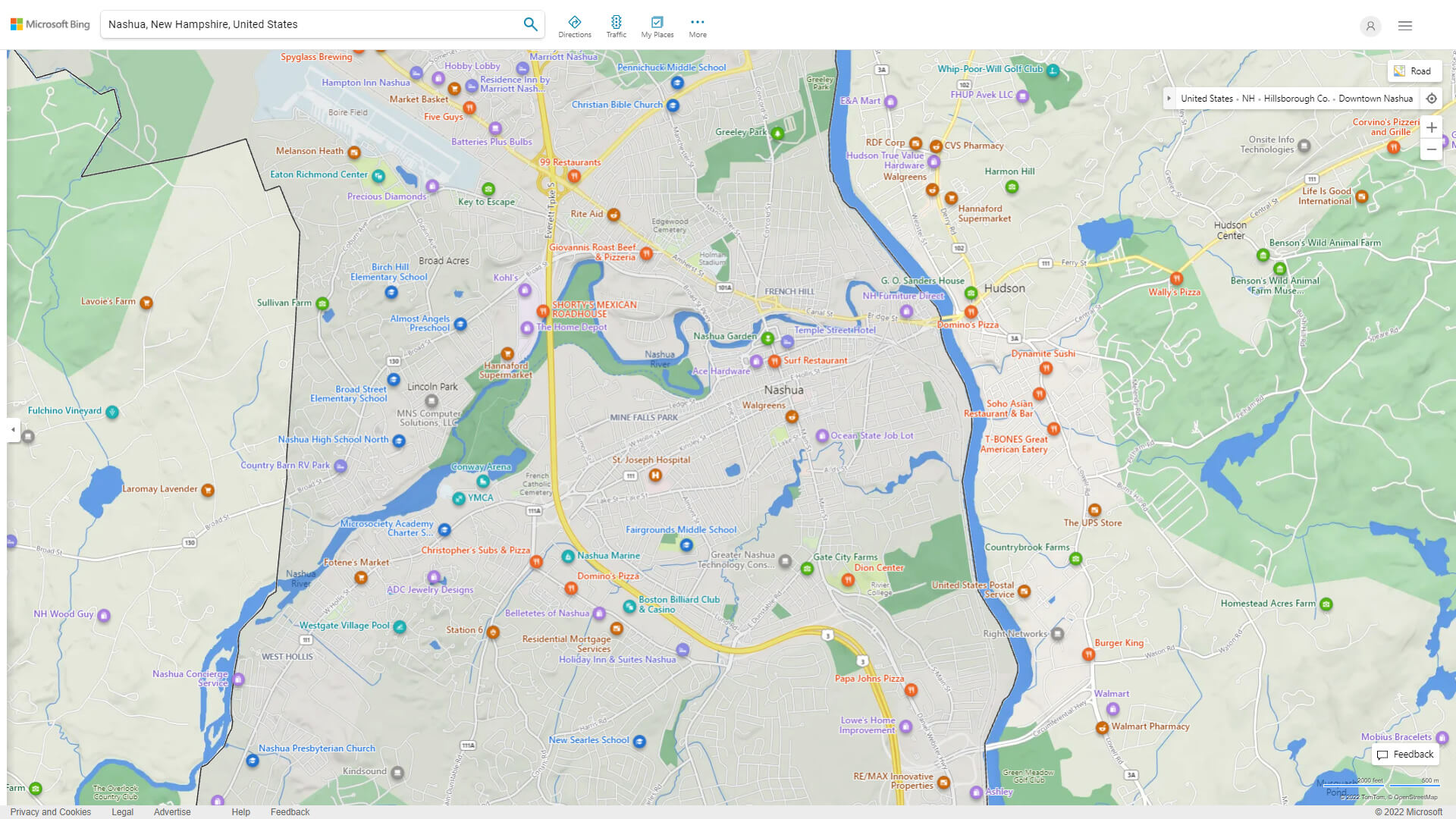 Nashua, New Hampshire Map