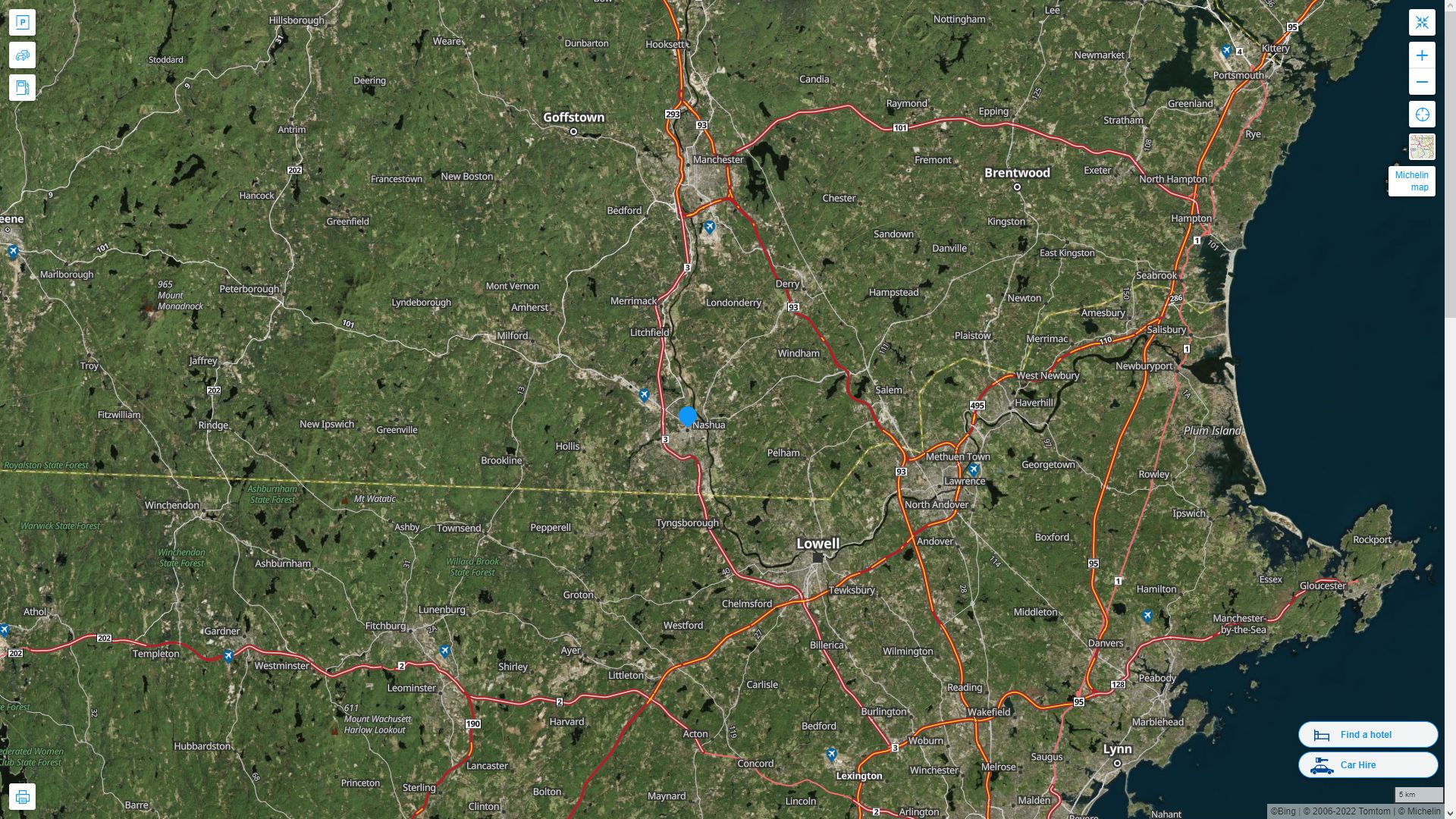 Nashua, New Hampshire Map