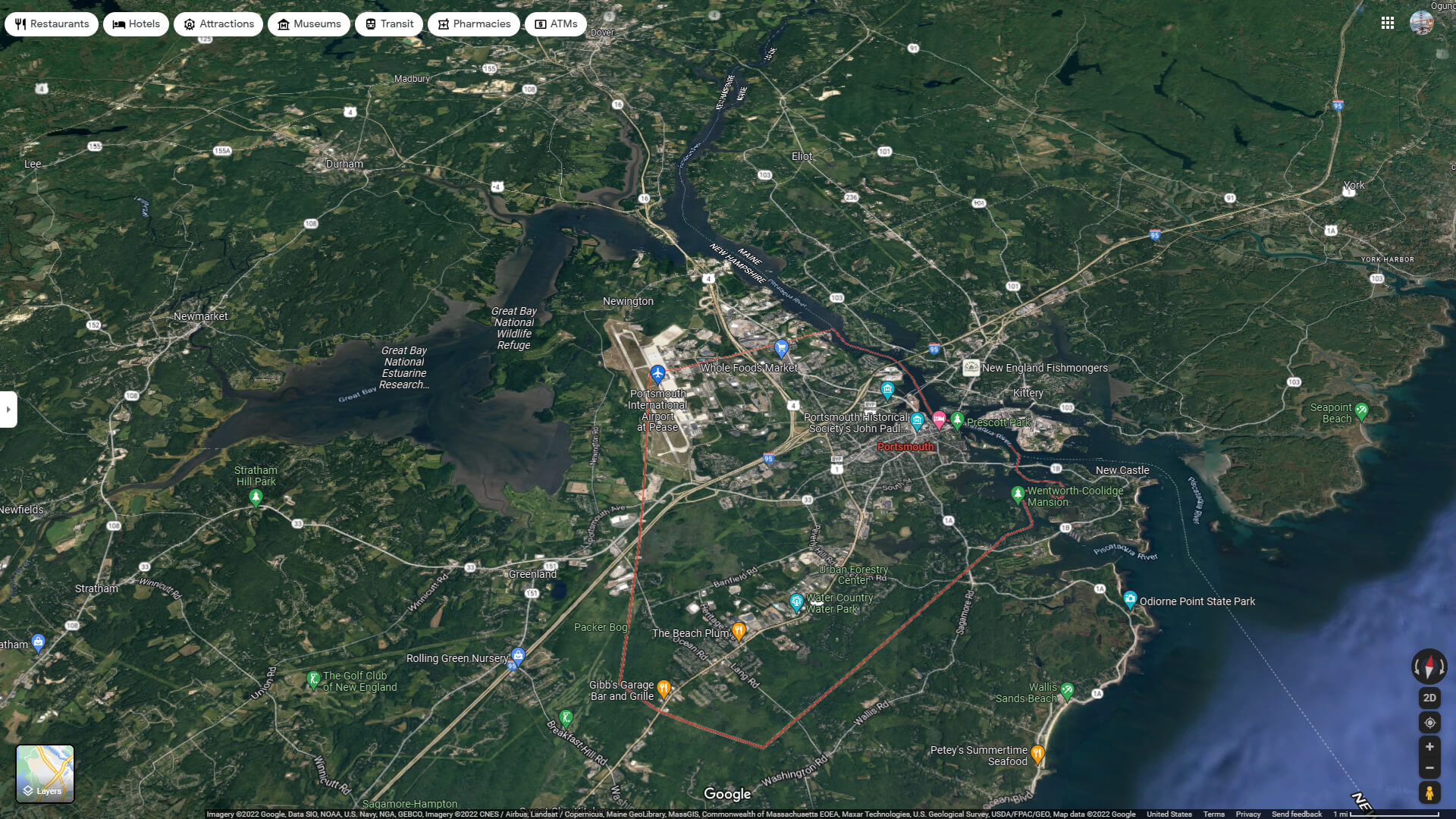 Portsmouth, New Hampshire Map