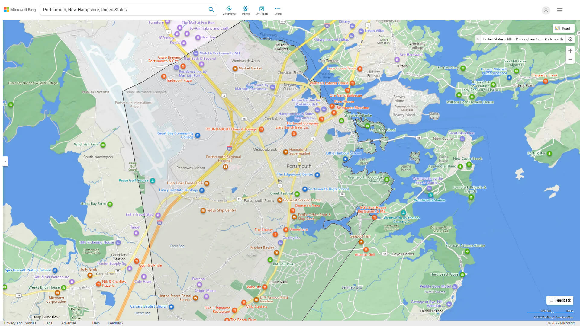 Portsmouth, New Hampshire Map