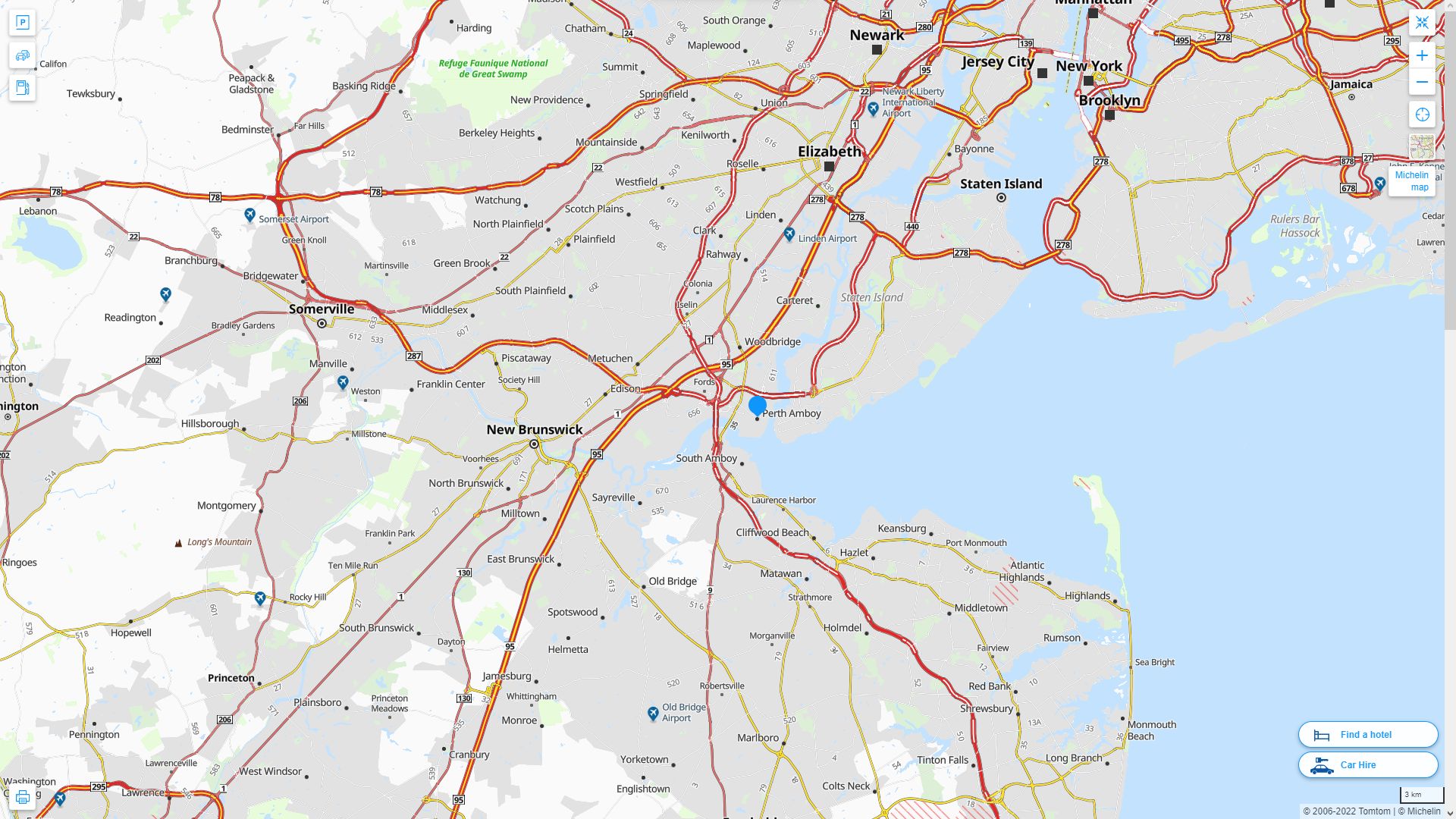 Perth Amboy, New Jersey Map