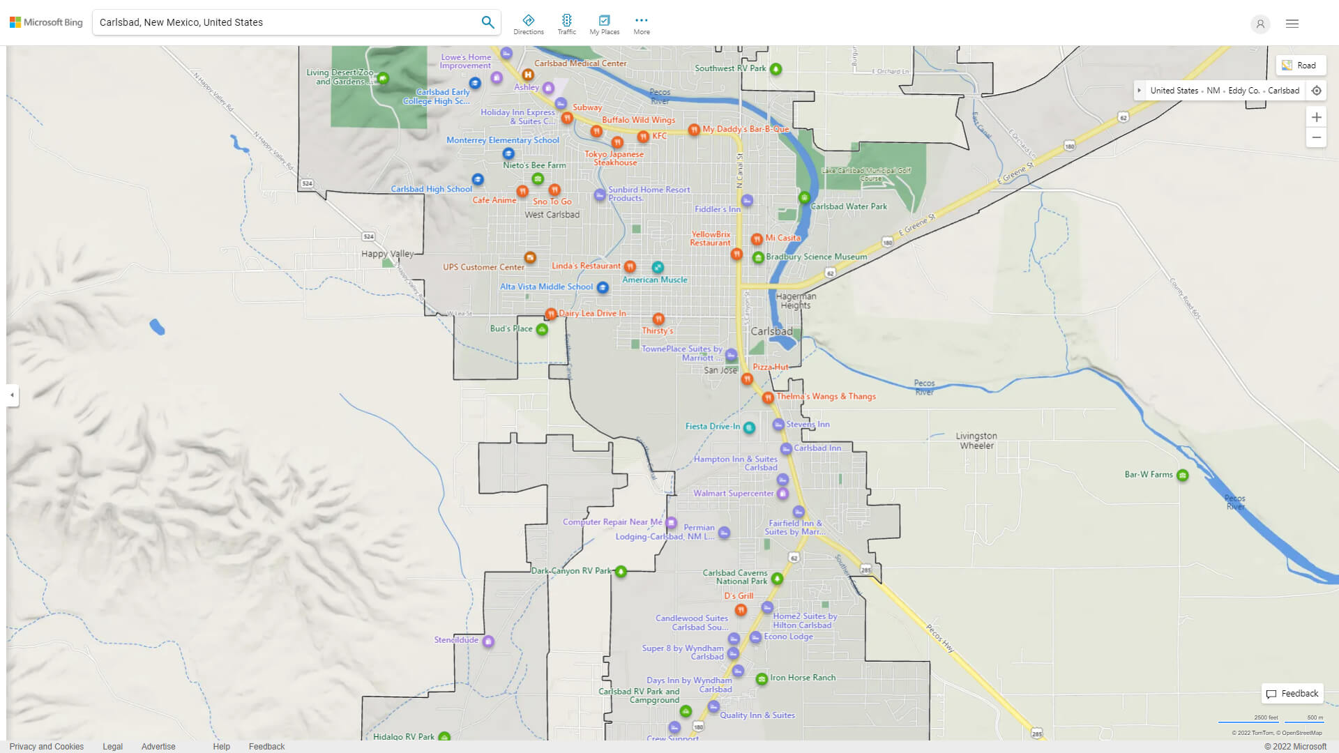 Carlsbad, New Mexico Map
