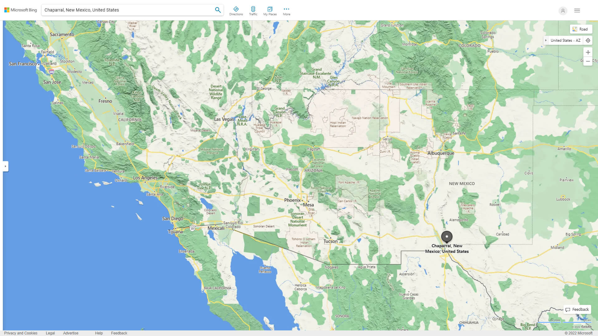 Chaparral, New Mexico Map