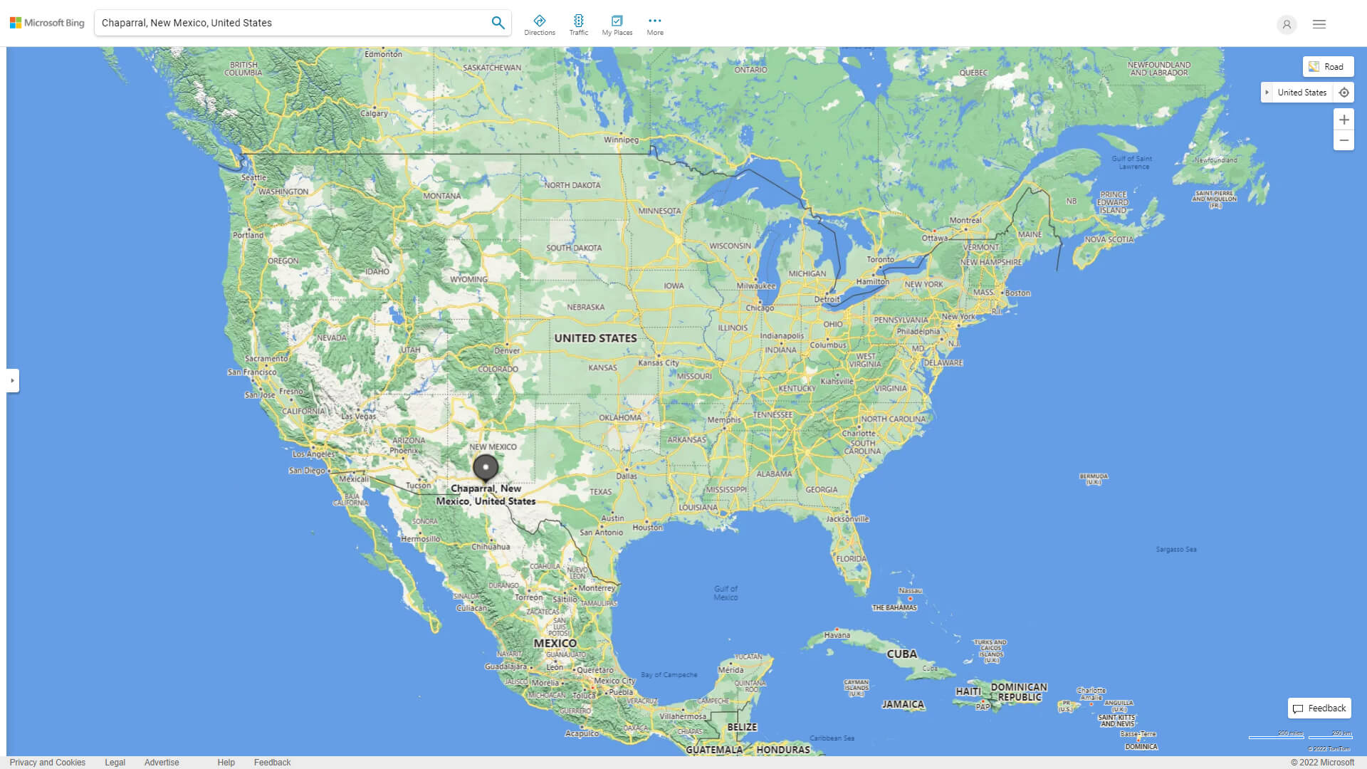Chaparral, New Mexico Map