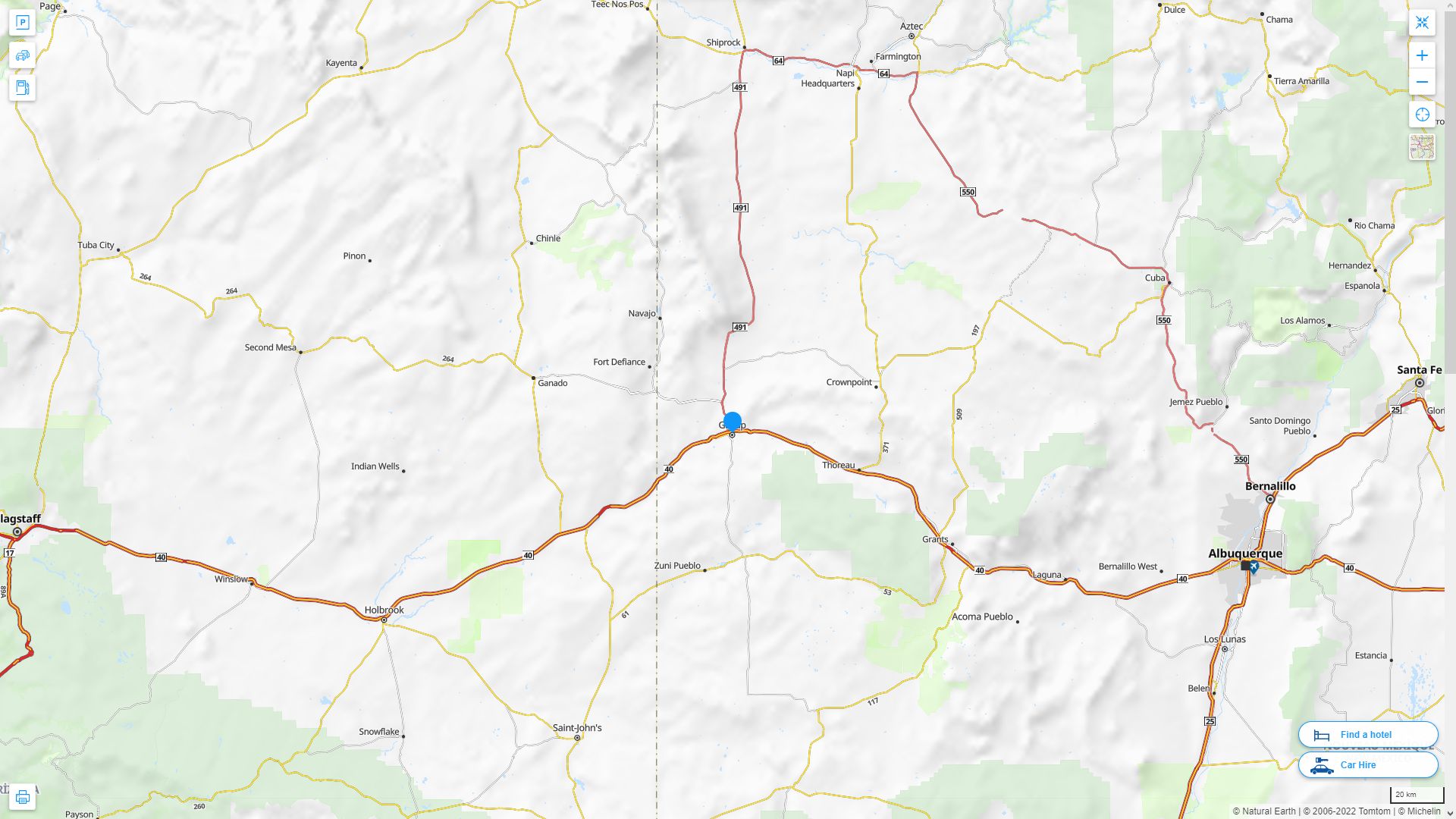 Gallup, New Mexico Map