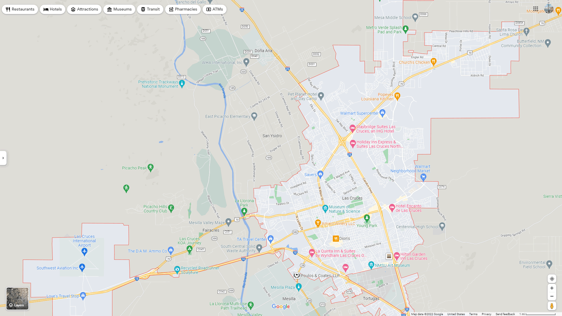 Las Cruces, New Mexico Map