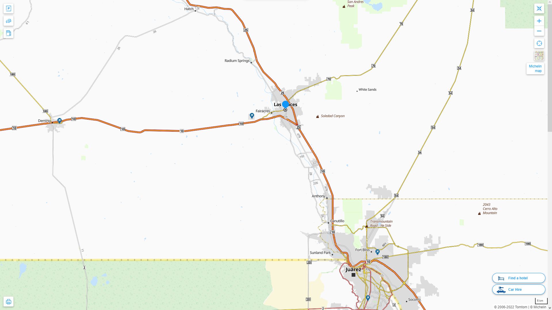 Las Cruces, New Mexico Map