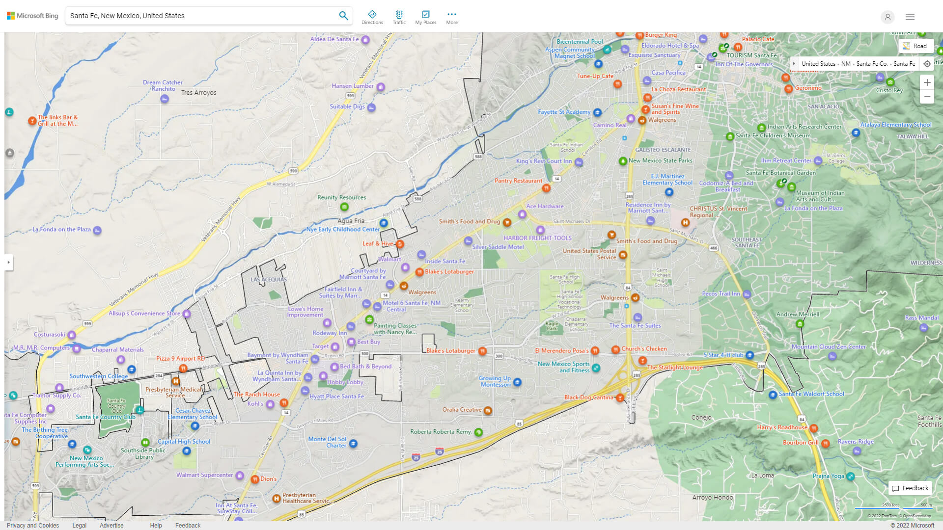 Santa Fe, New Mexico Map