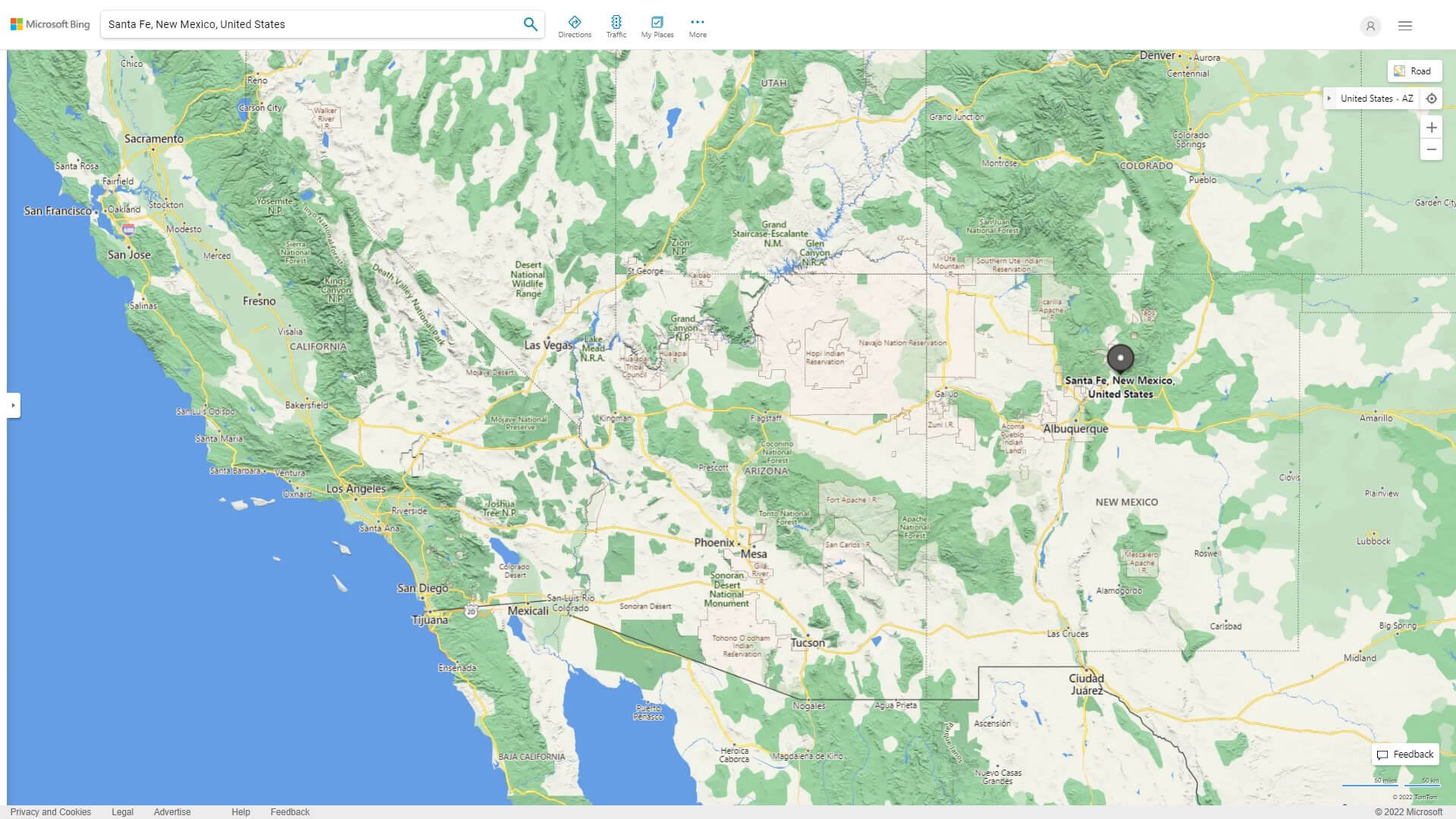 Santa Fe, New Mexico Map