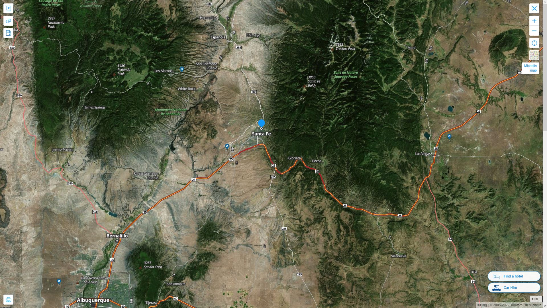 Santa Fe, New Mexico Map