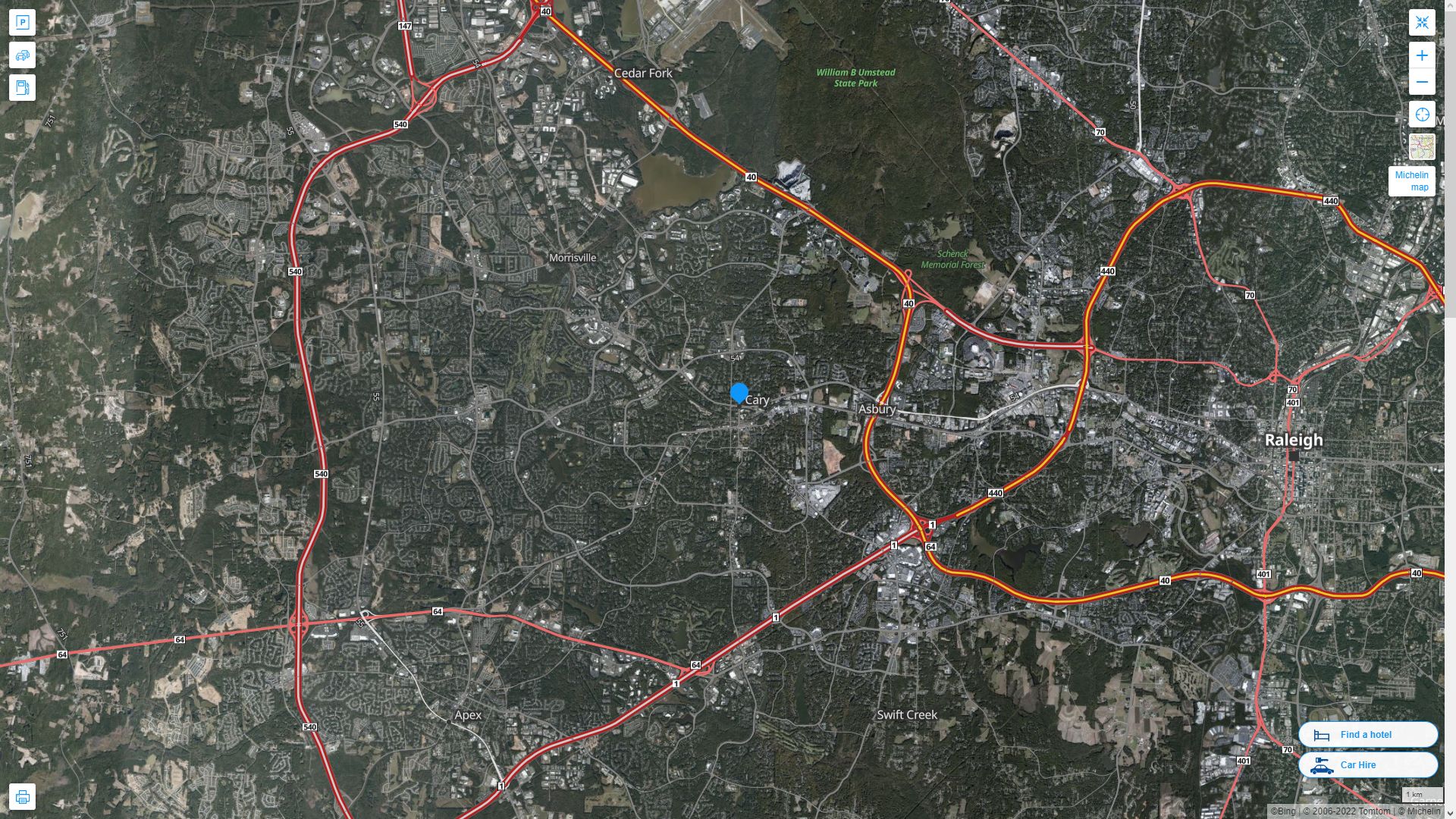 Cary, North Carolina Map