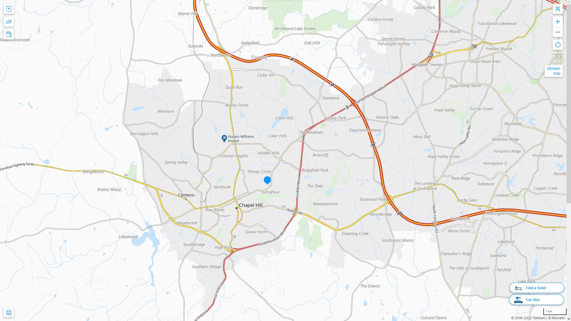 Chapel Hill, North Carolina Map