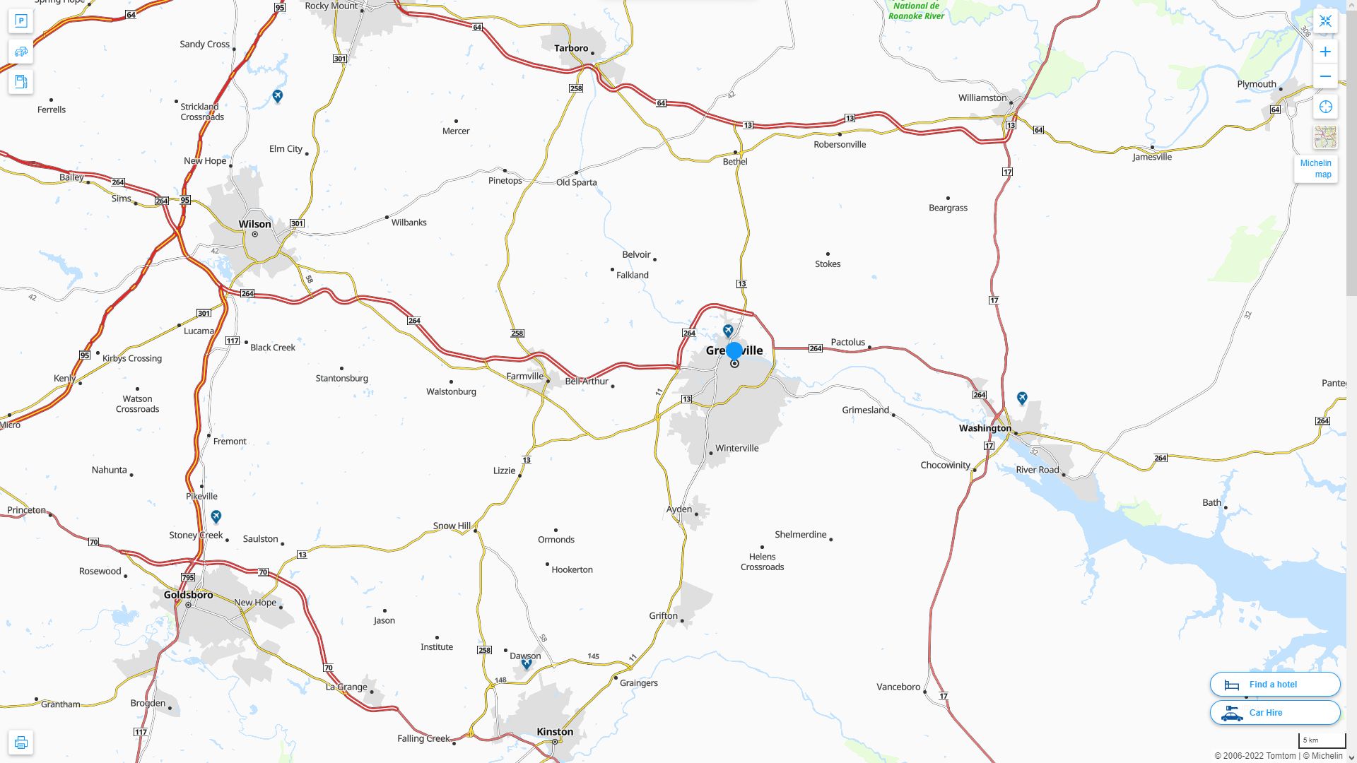 Greenville, North Carolina Map