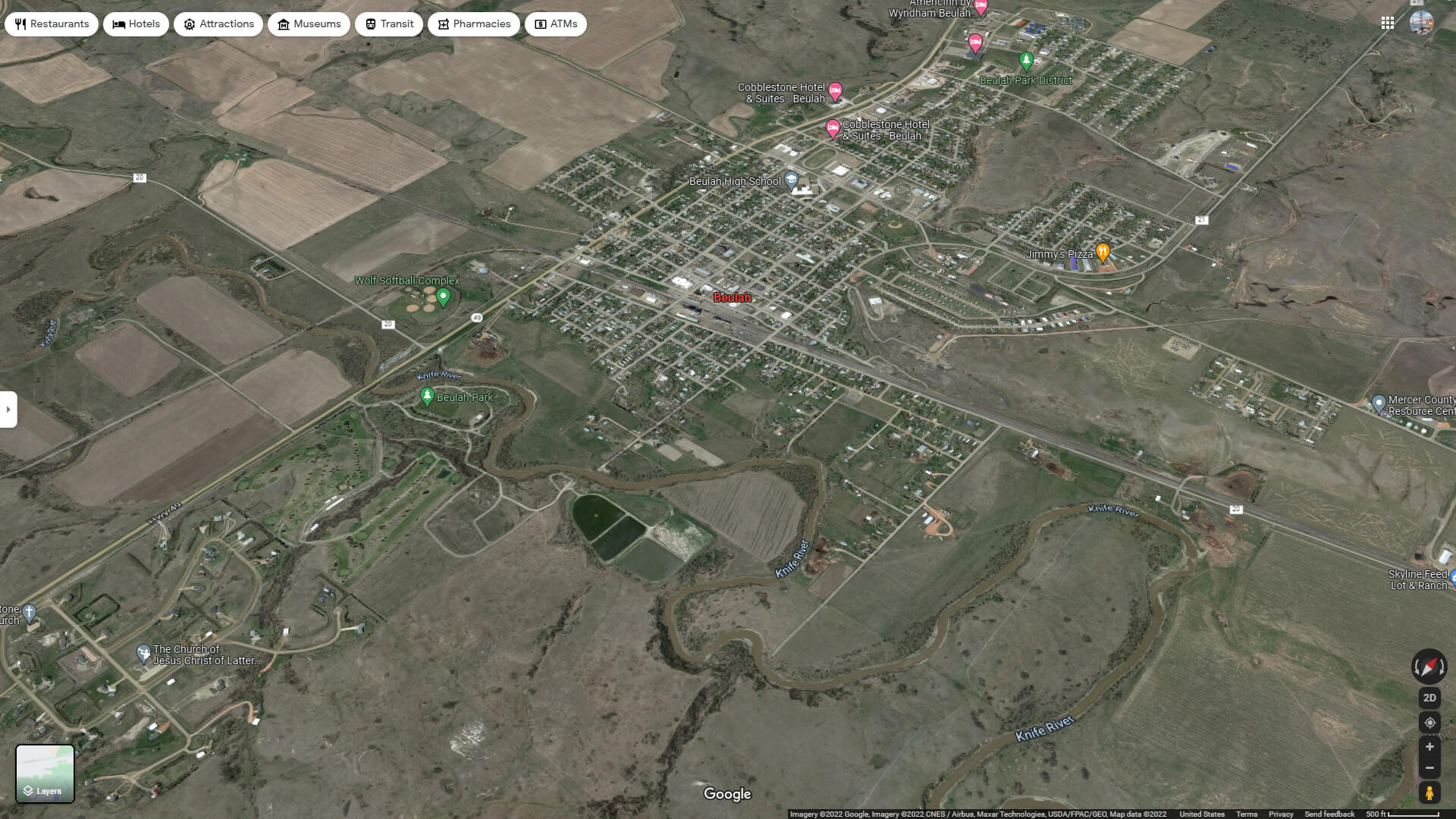 Beulah, North Dakota Map