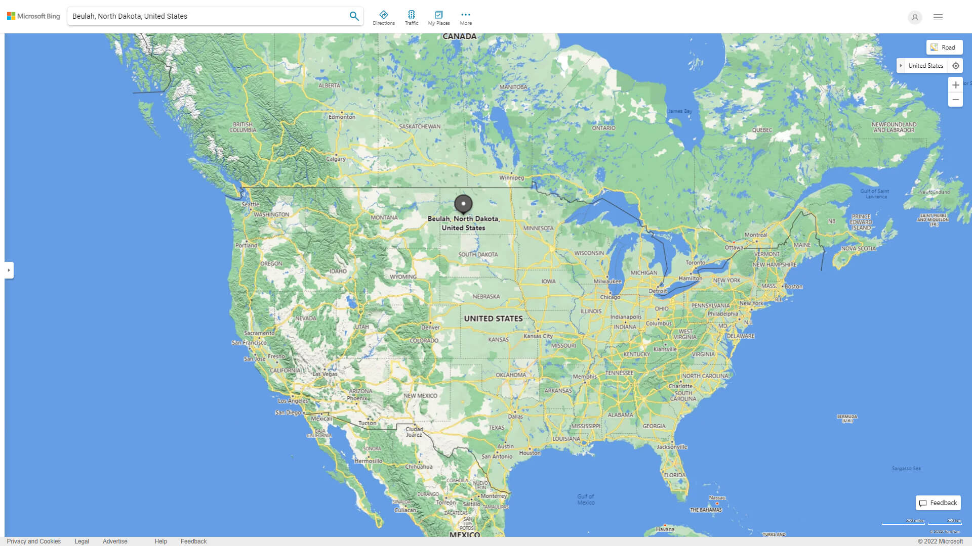 Beulah, North Dakota Map