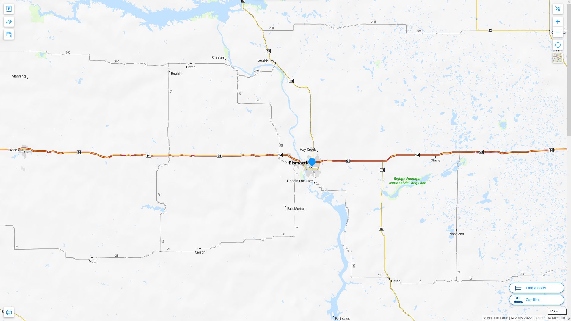 Bismarck North Dakota Map - United States