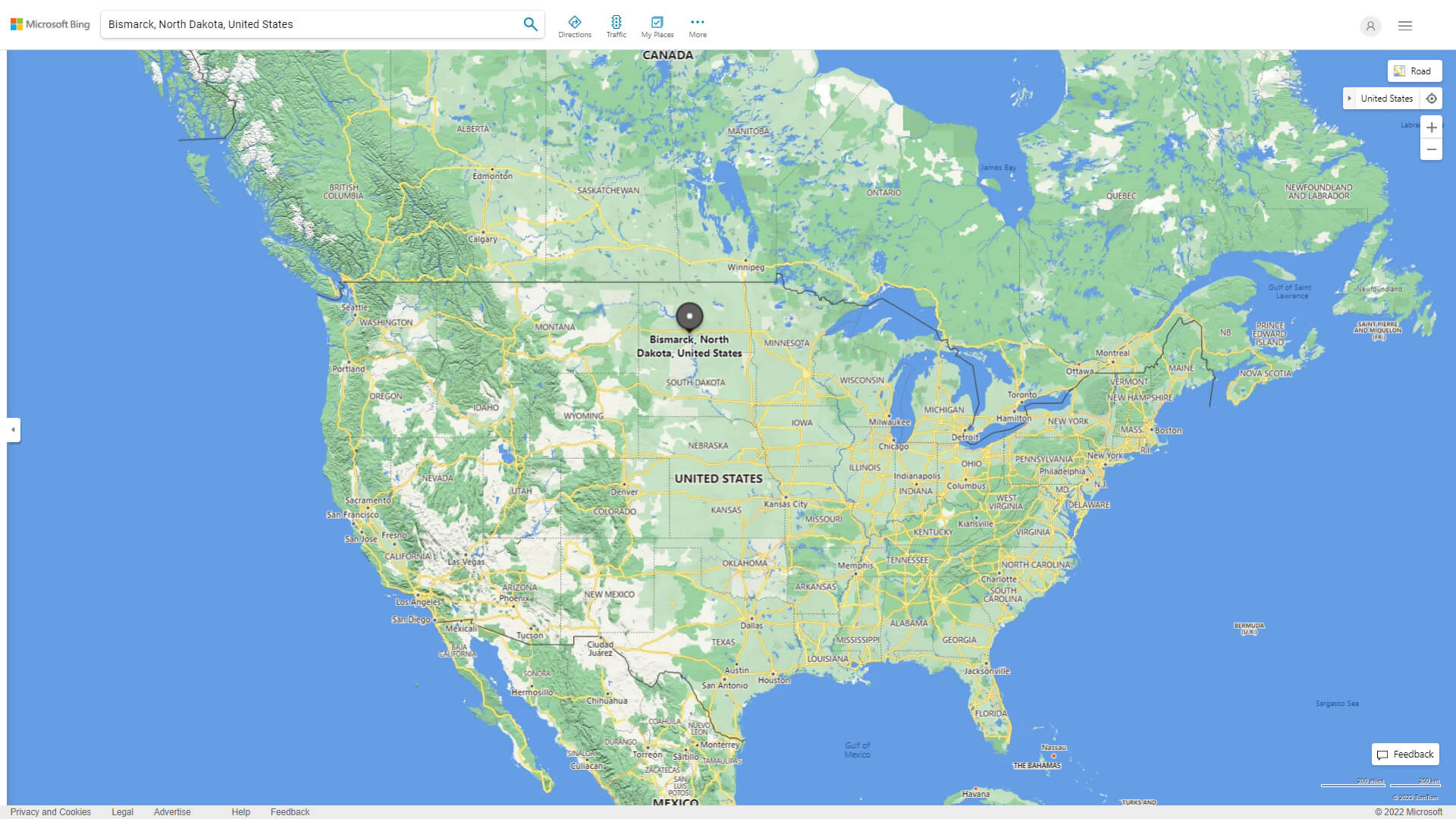 Bismarck North Dakota Map - United States