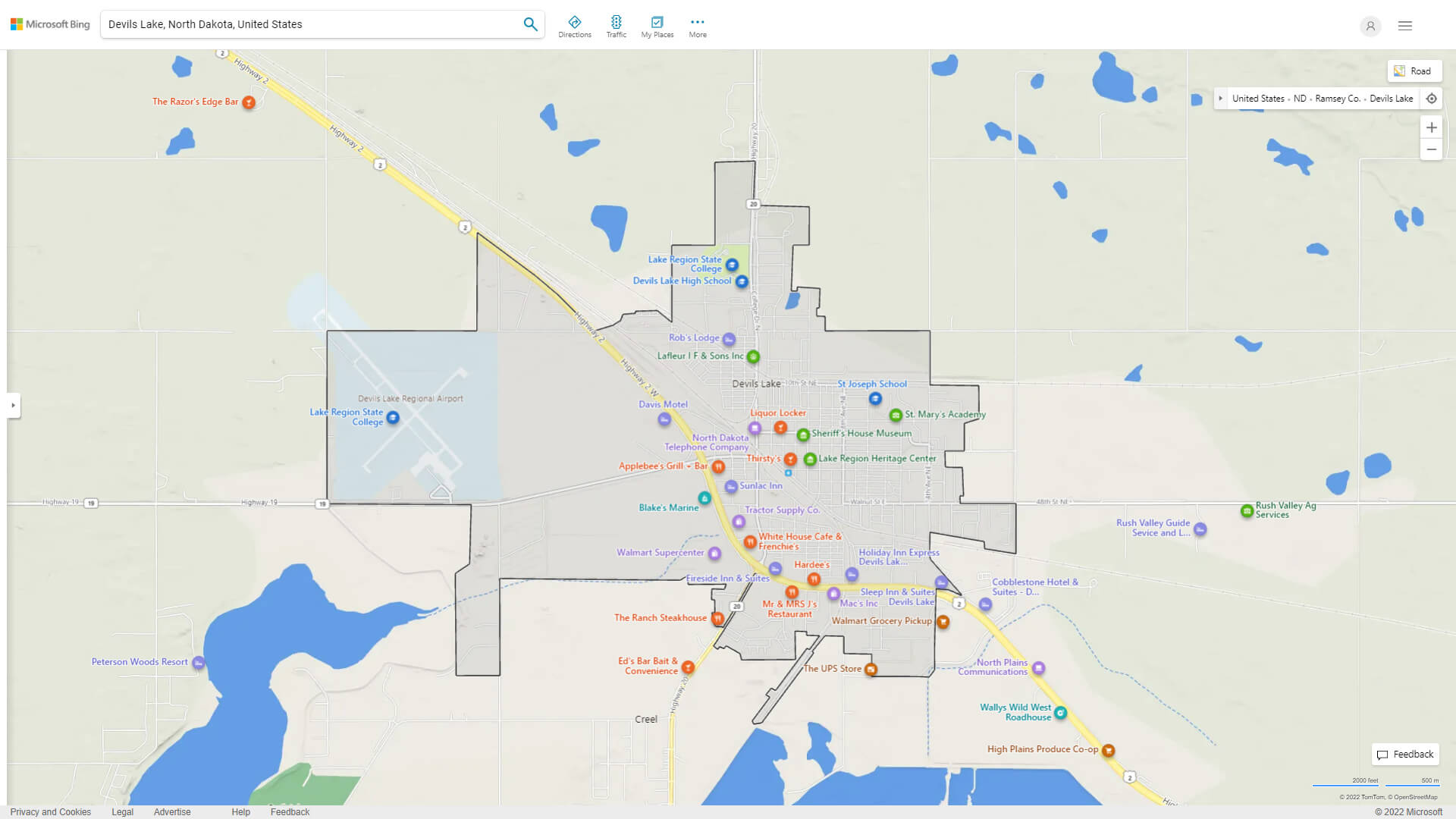 Devils Lake North Dakota Map - United States