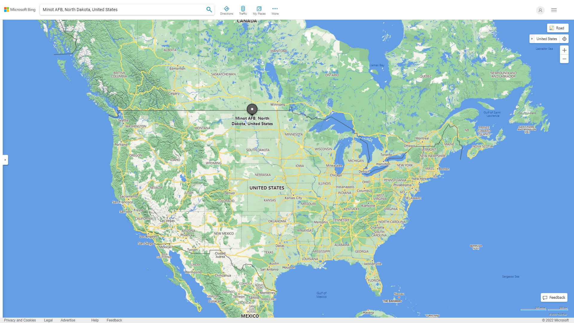 Minot AFB, North Dakota Map