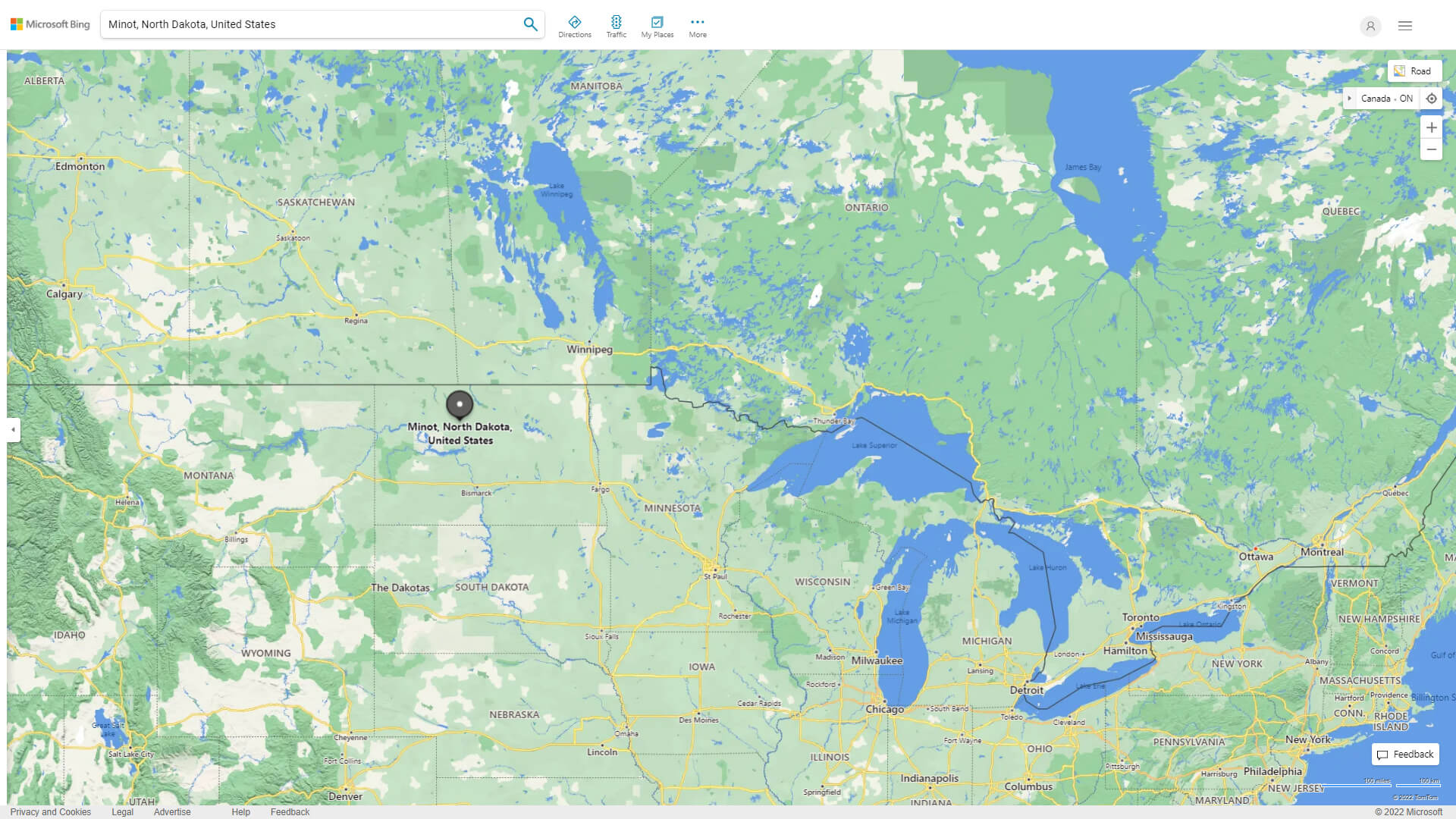 Minot, North Dakota Map
