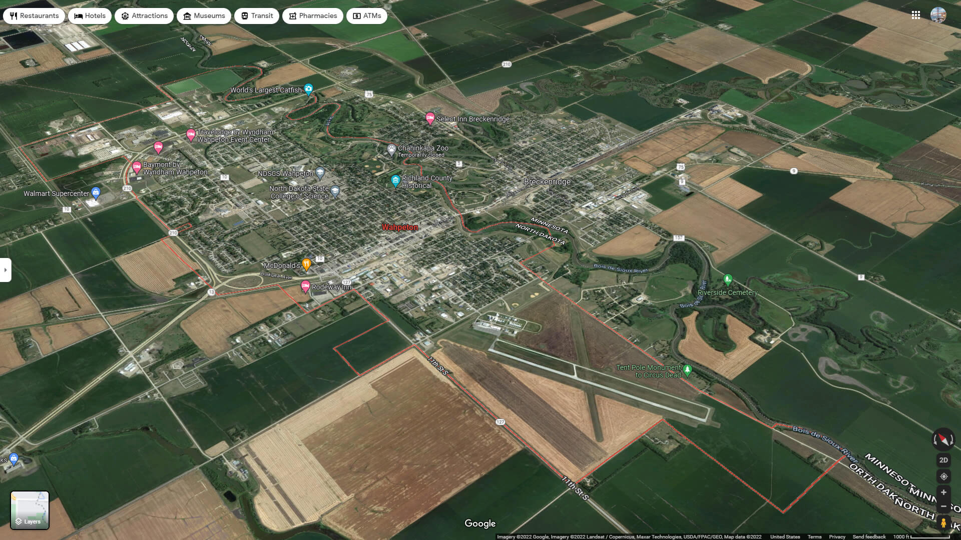 Wahpeton, North Dakota Map