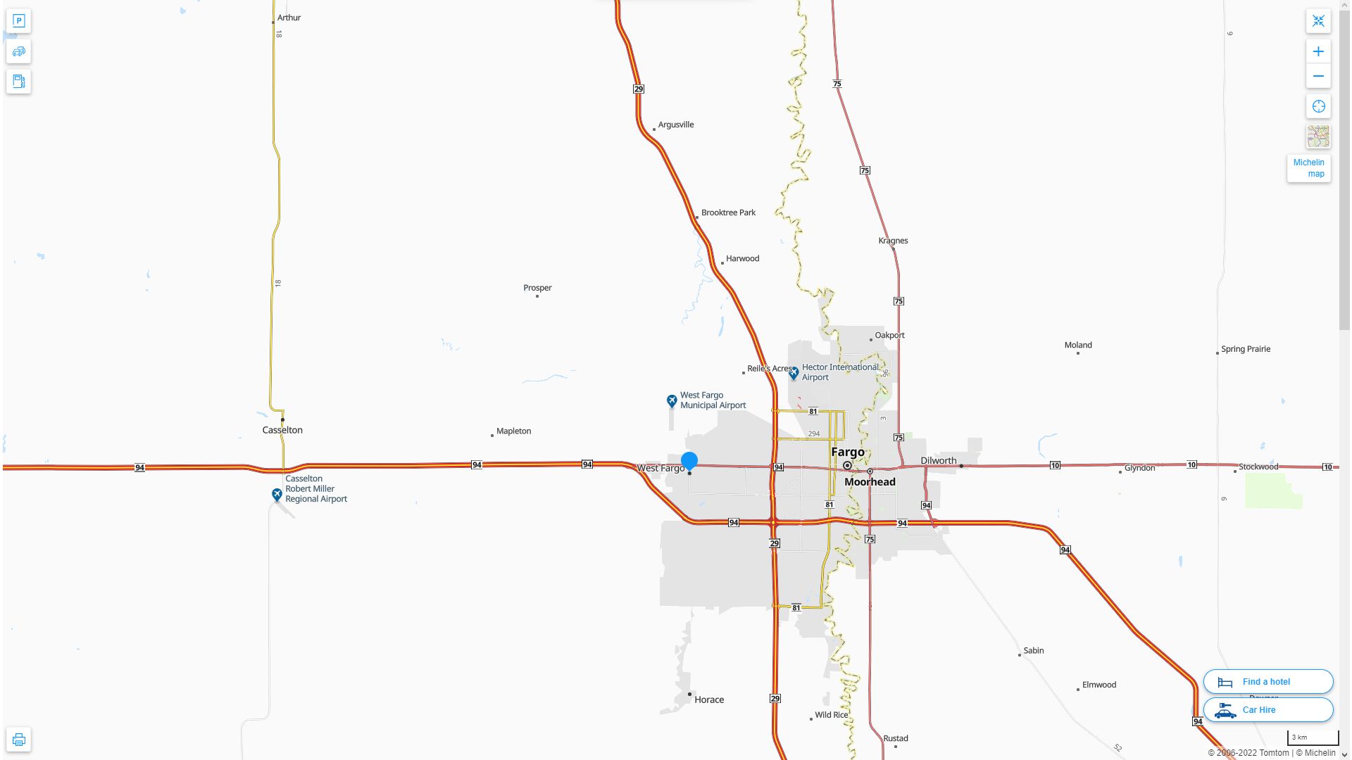 West Fargo, North Dakota Map