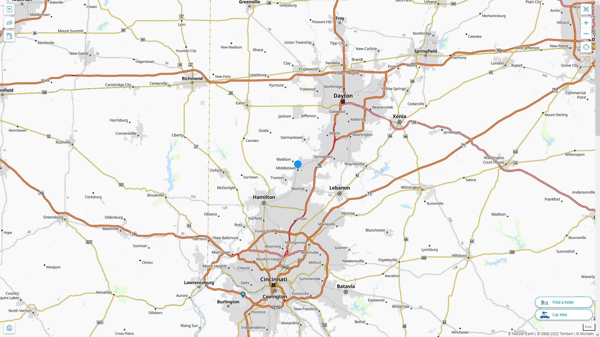 Middletown, Ohio Map