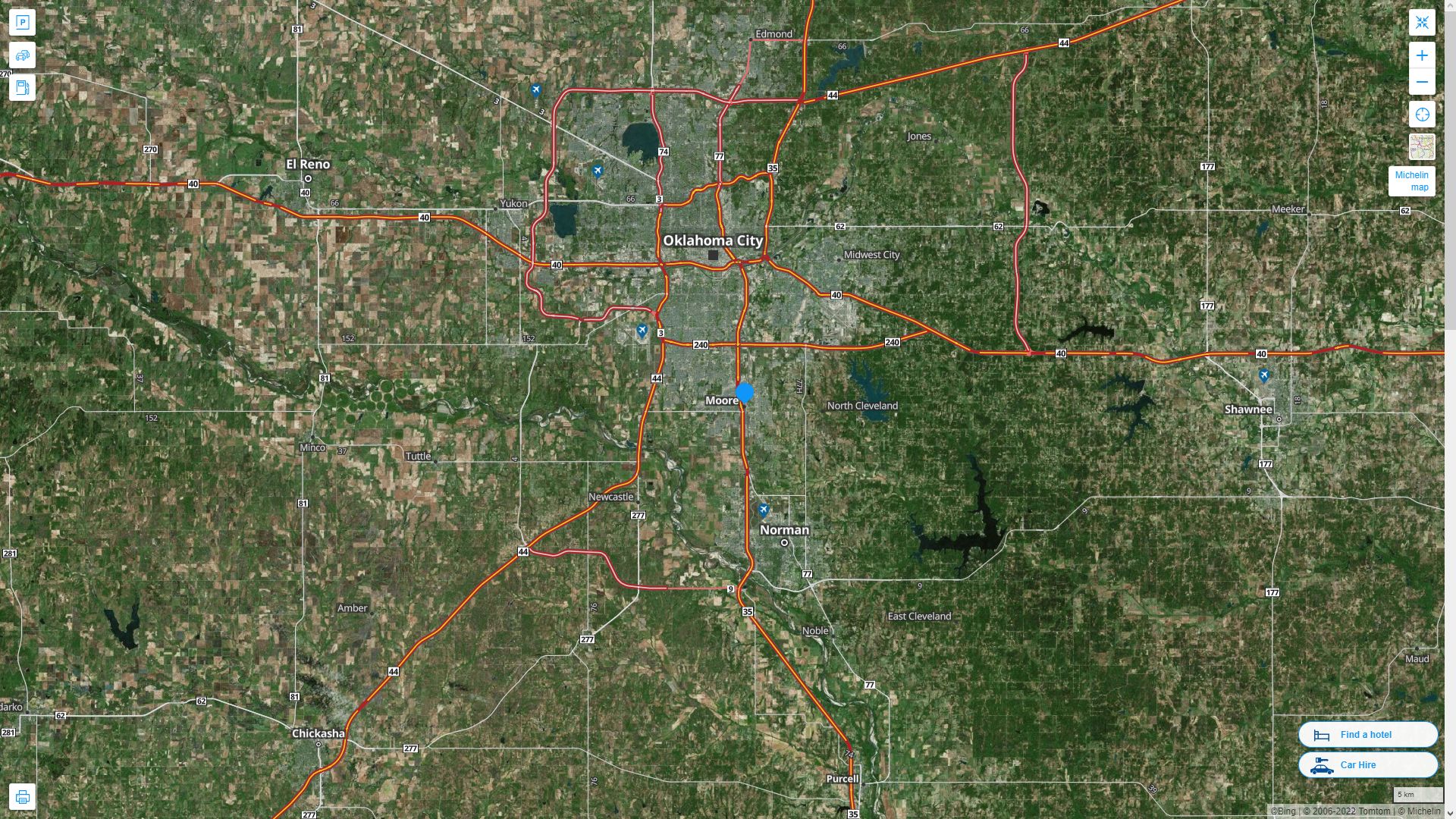 Moore, Oklahoma Map