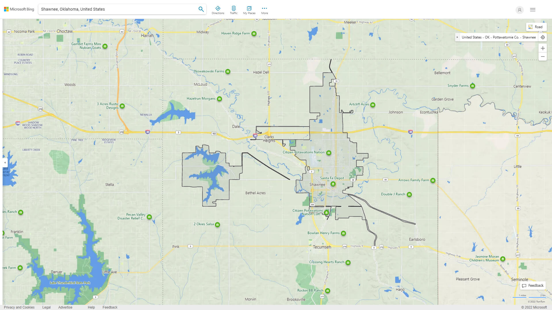 Shawnee Oklahoma Map - United States