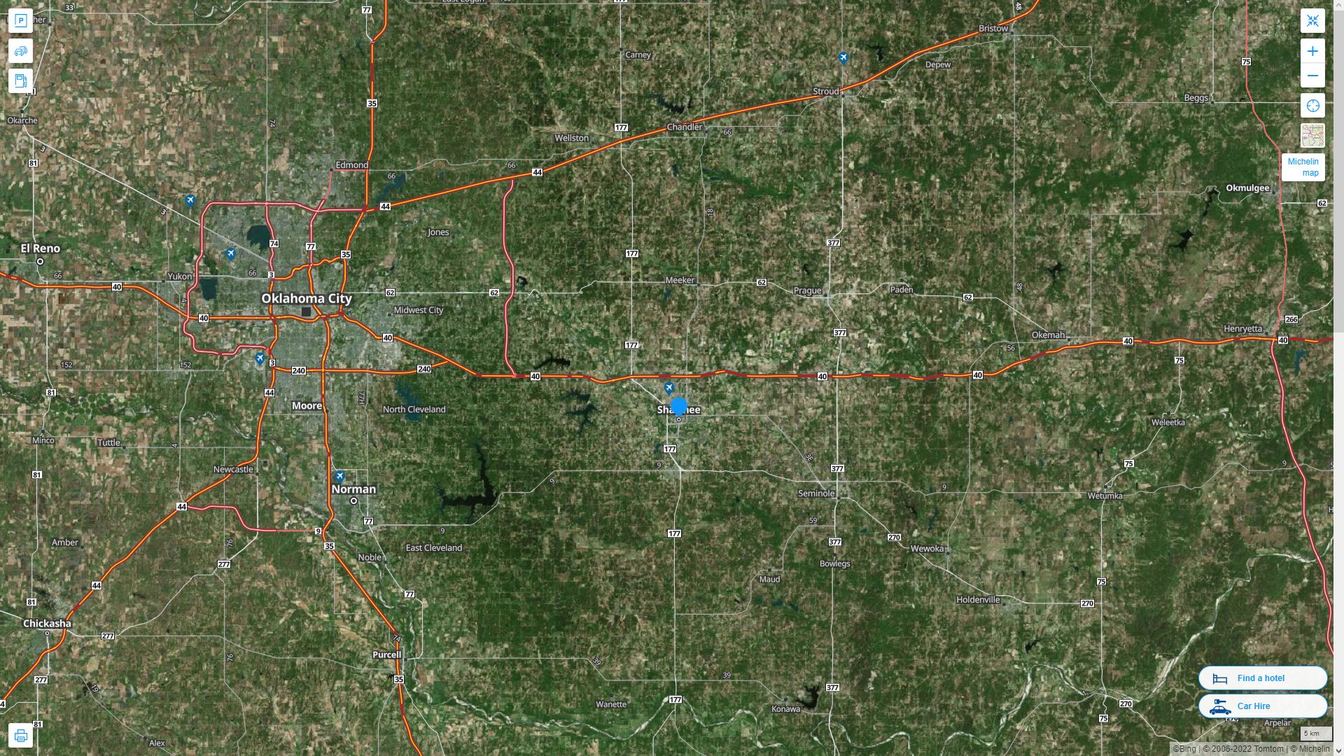 Shawnee, Oklahoma Map