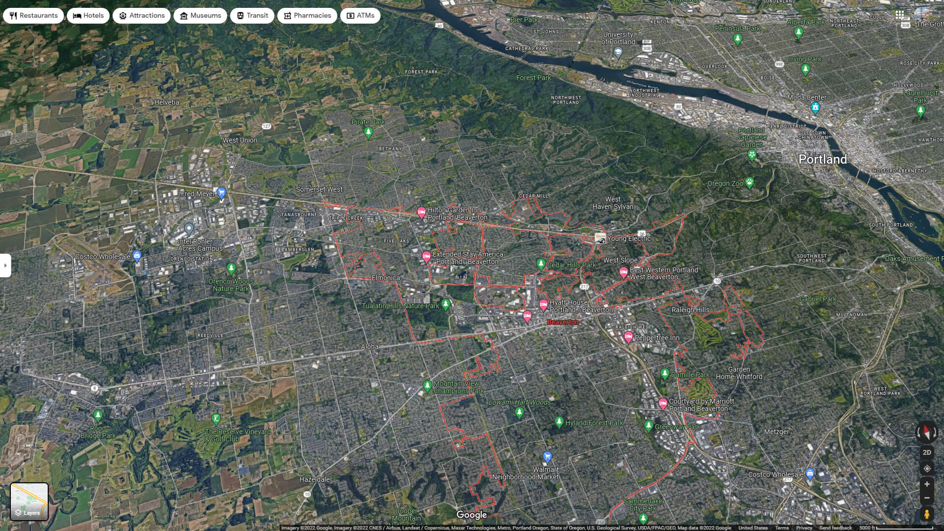 Beaverton, Oregon Map