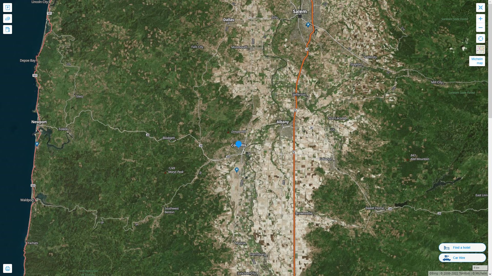 Corvallis, Oregon Map