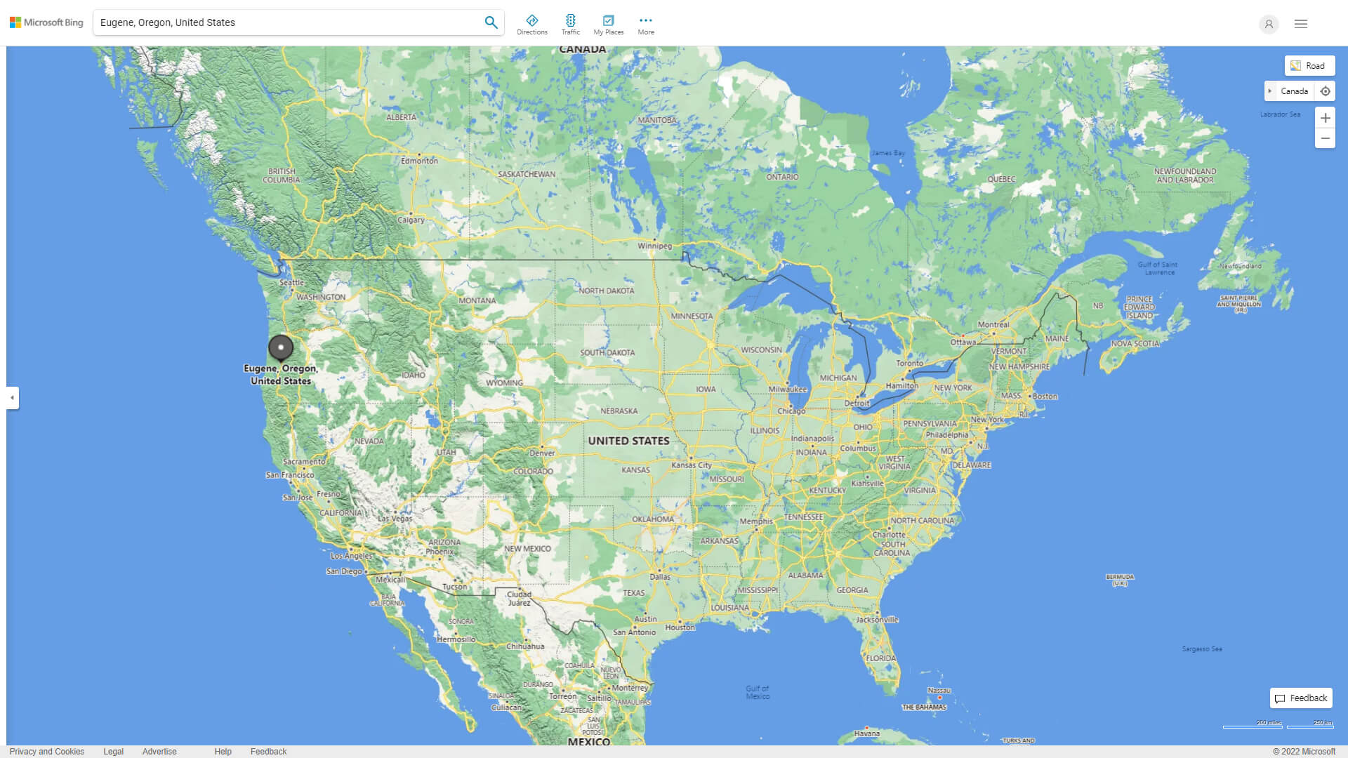 Eugene Oregon Map - United States