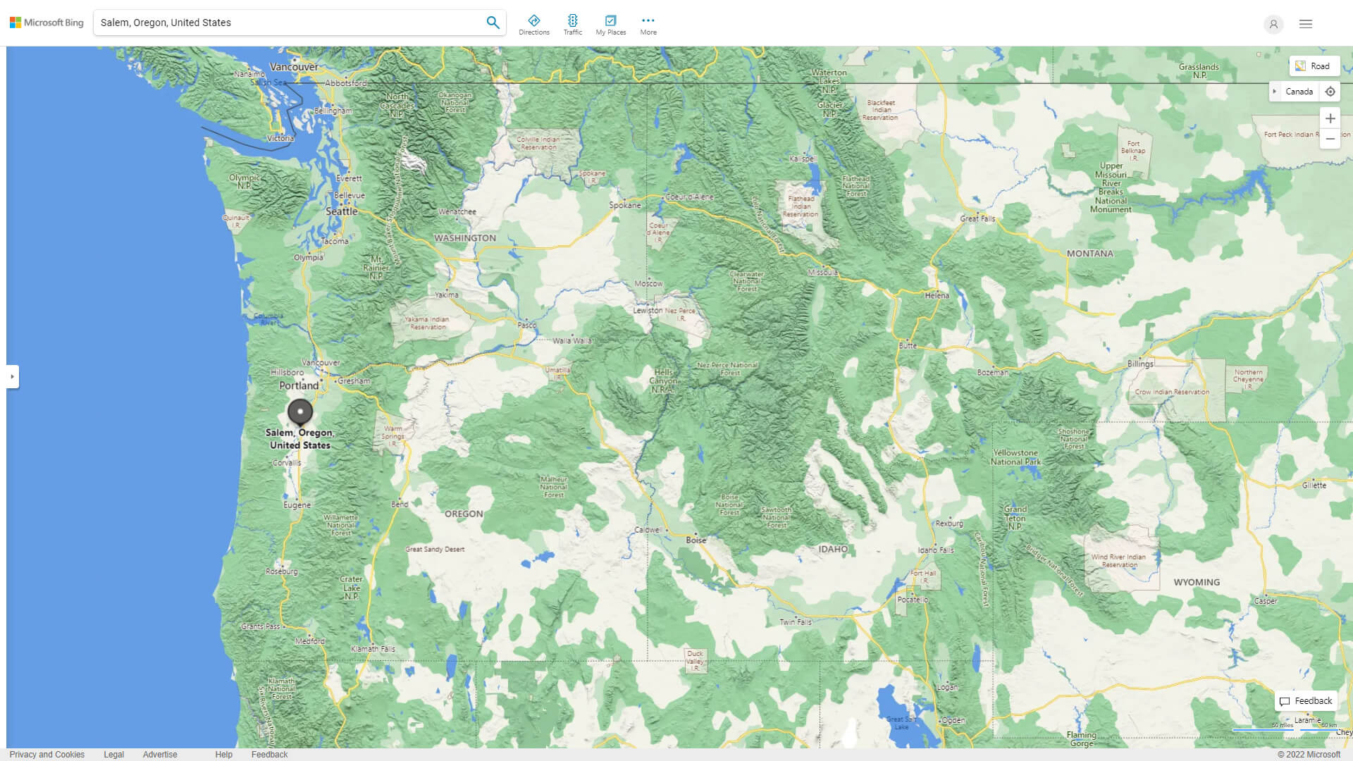 Salem, Oregon Map