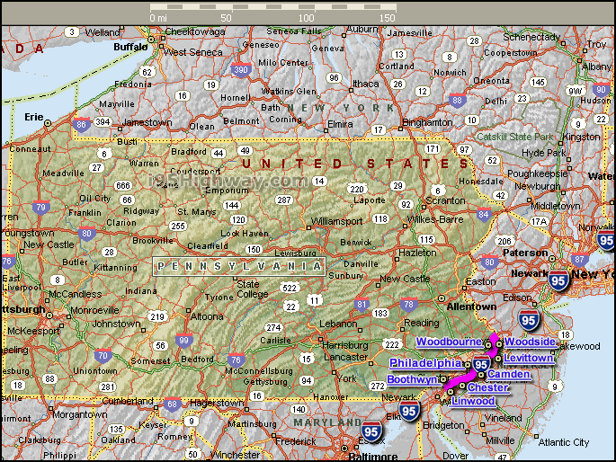 Interstate 95 Pennsylvania Map Interstate 95 Pennsylvania Map