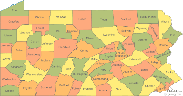 Pennsylvania Printable Map Pennsylvania Printable Map