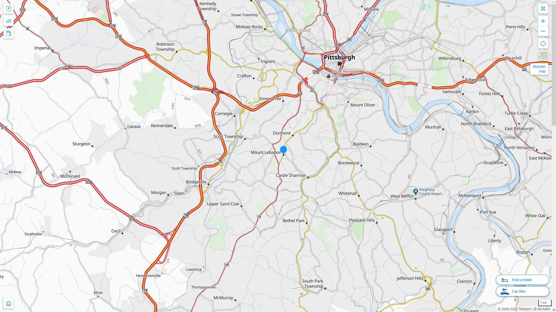 Mount Lebanon Township, Pennsylvania Map