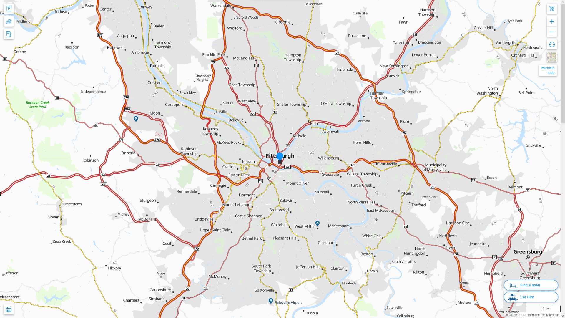 Pittsburgh, Pennsylvania Map
