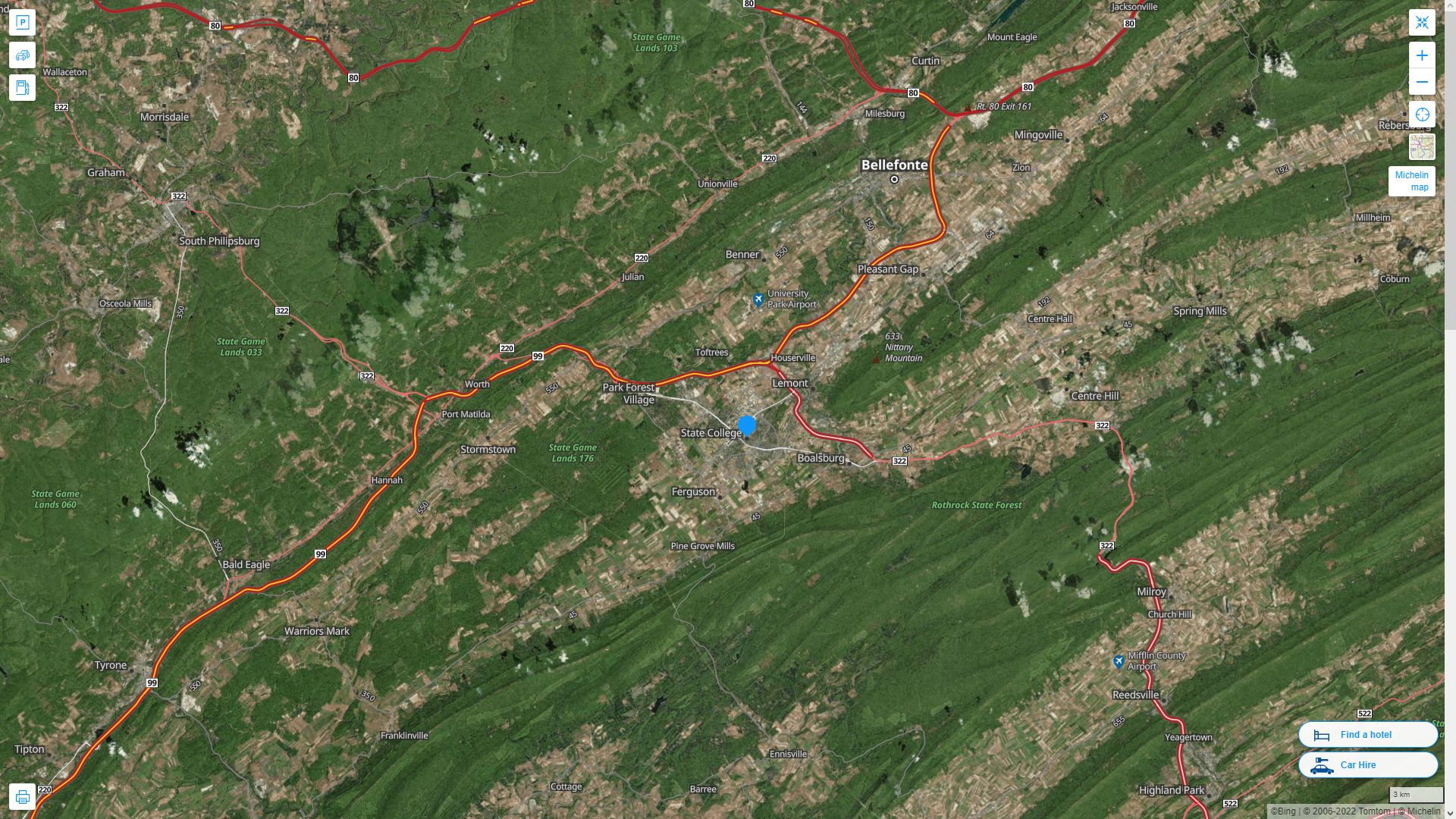 State College, Pennsylvania Map