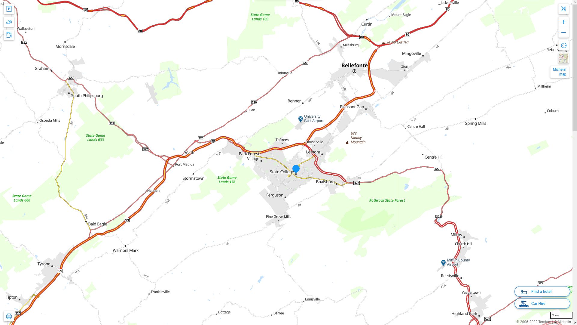 State College, Pennsylvania Map
