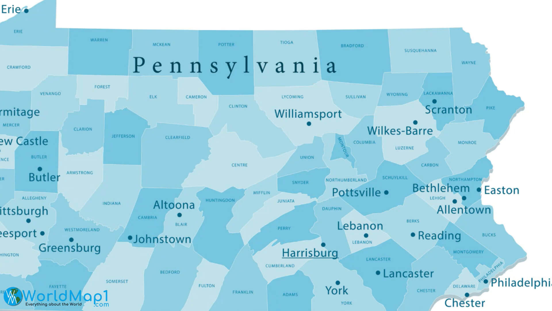 High Detailed Pennsylvania Map