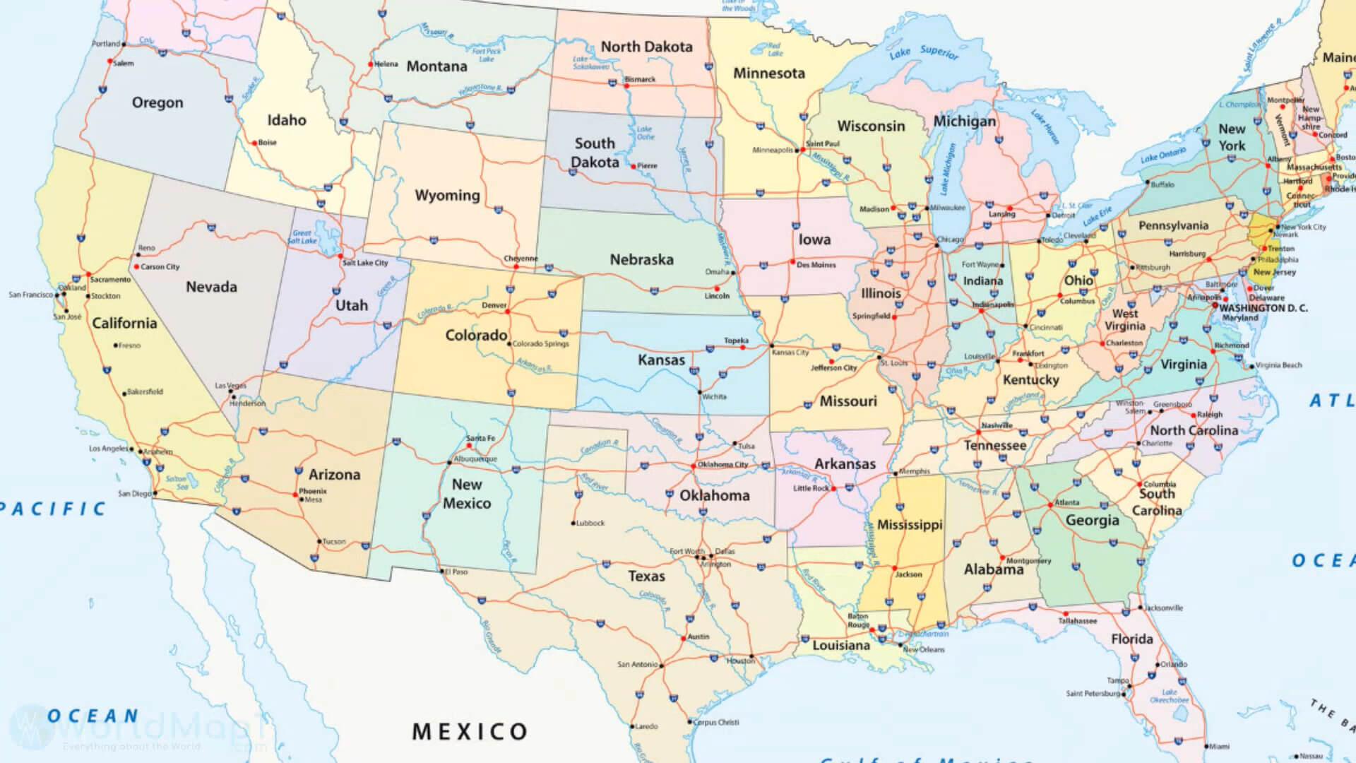 Pennsylvania Free Printable Map