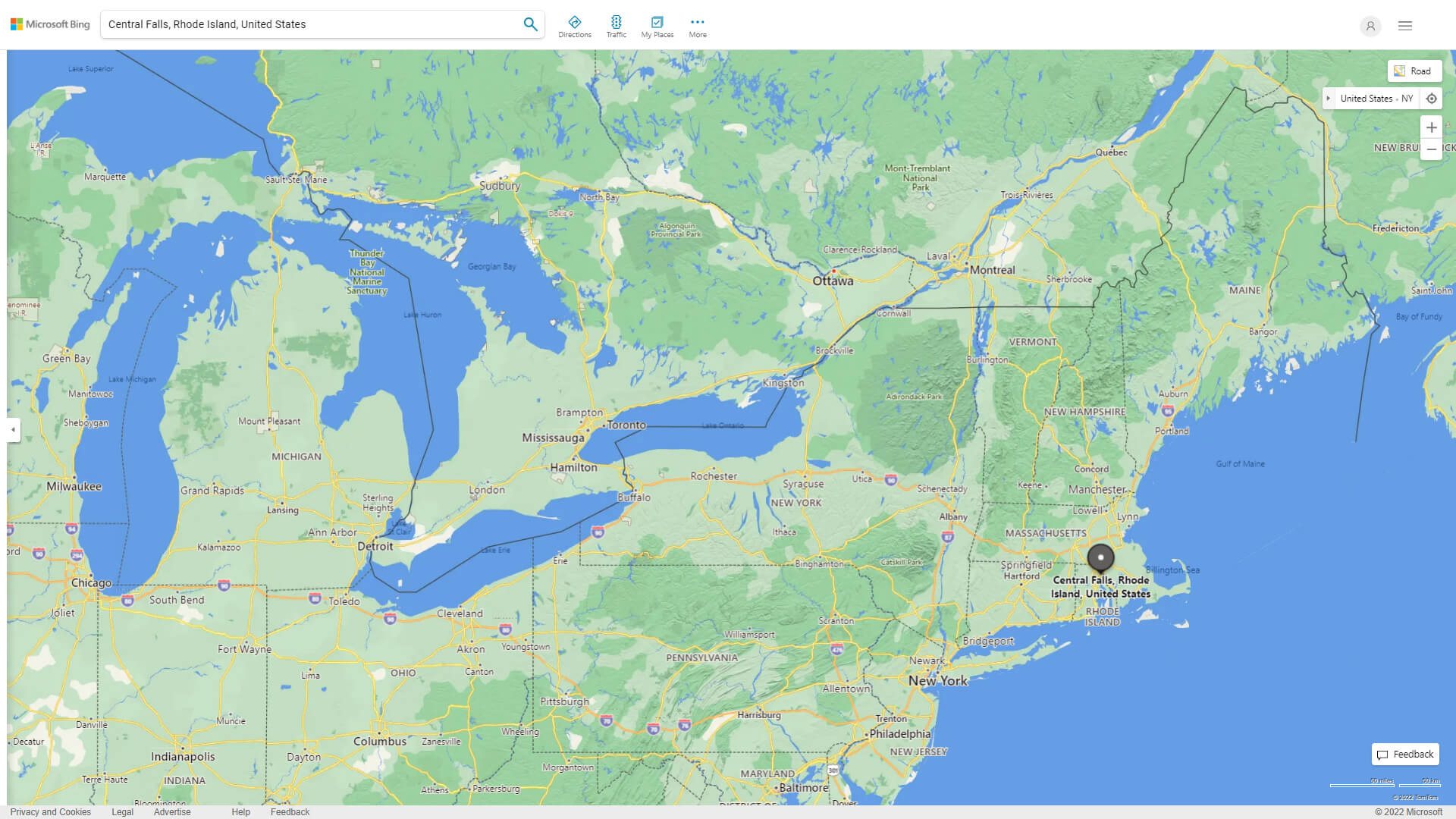 Central Falls, Rhode Island Map