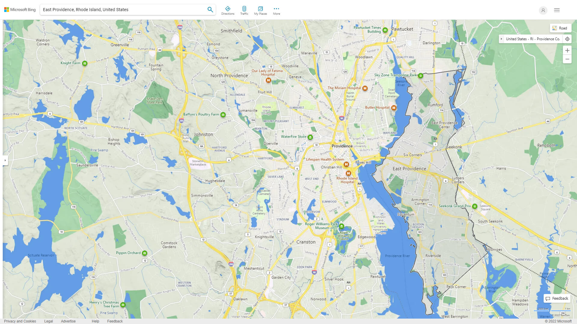 East Providence, Rhode Island Map