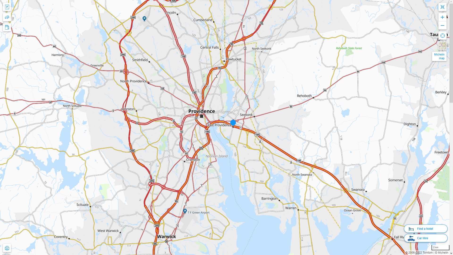East Providence, Rhode Island Map