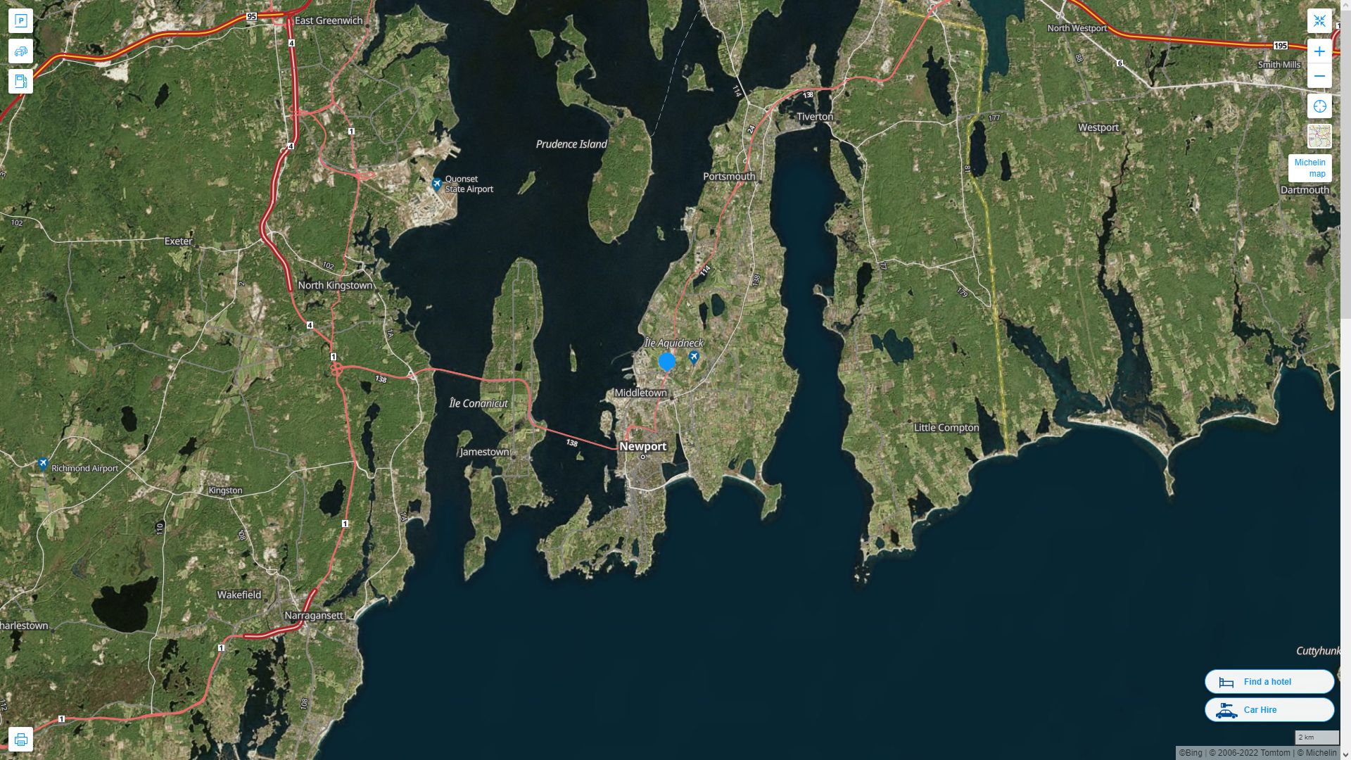 Newport East, Rhode Island Map