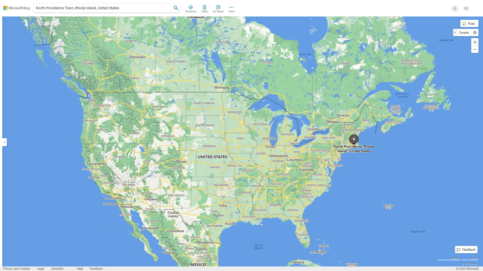 North Providence Town, Rhode Island Map